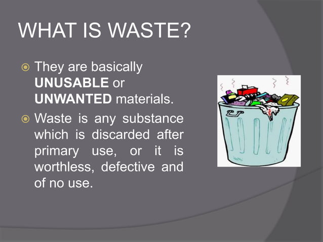 Classification of waste and storage methods | PPTX | Indoor ...