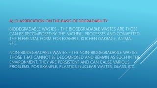 classification of waste and their characteristics | PPTX