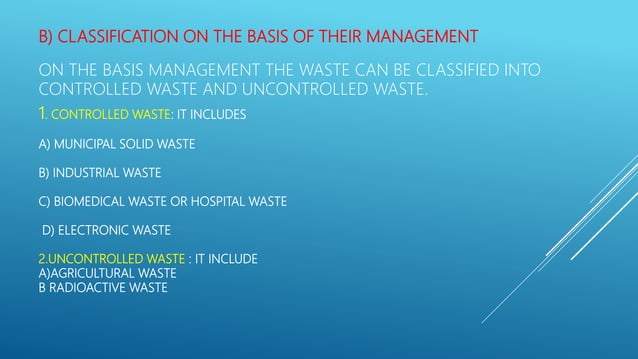 classification of waste and their characteristics | PPTX