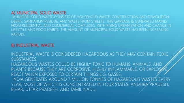 classification of waste and their characteristics | PPTX