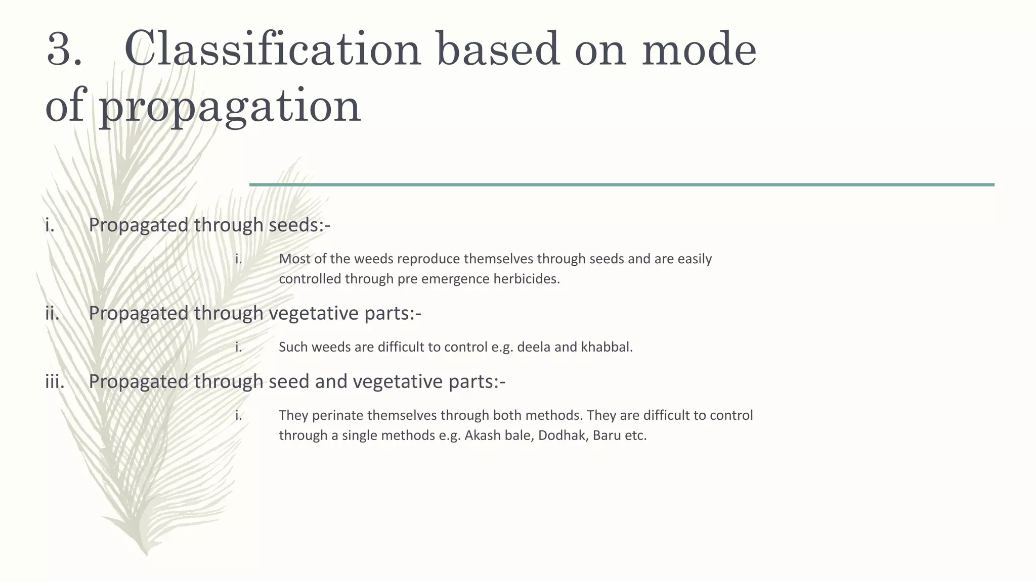 Classification of weeds | PPTX