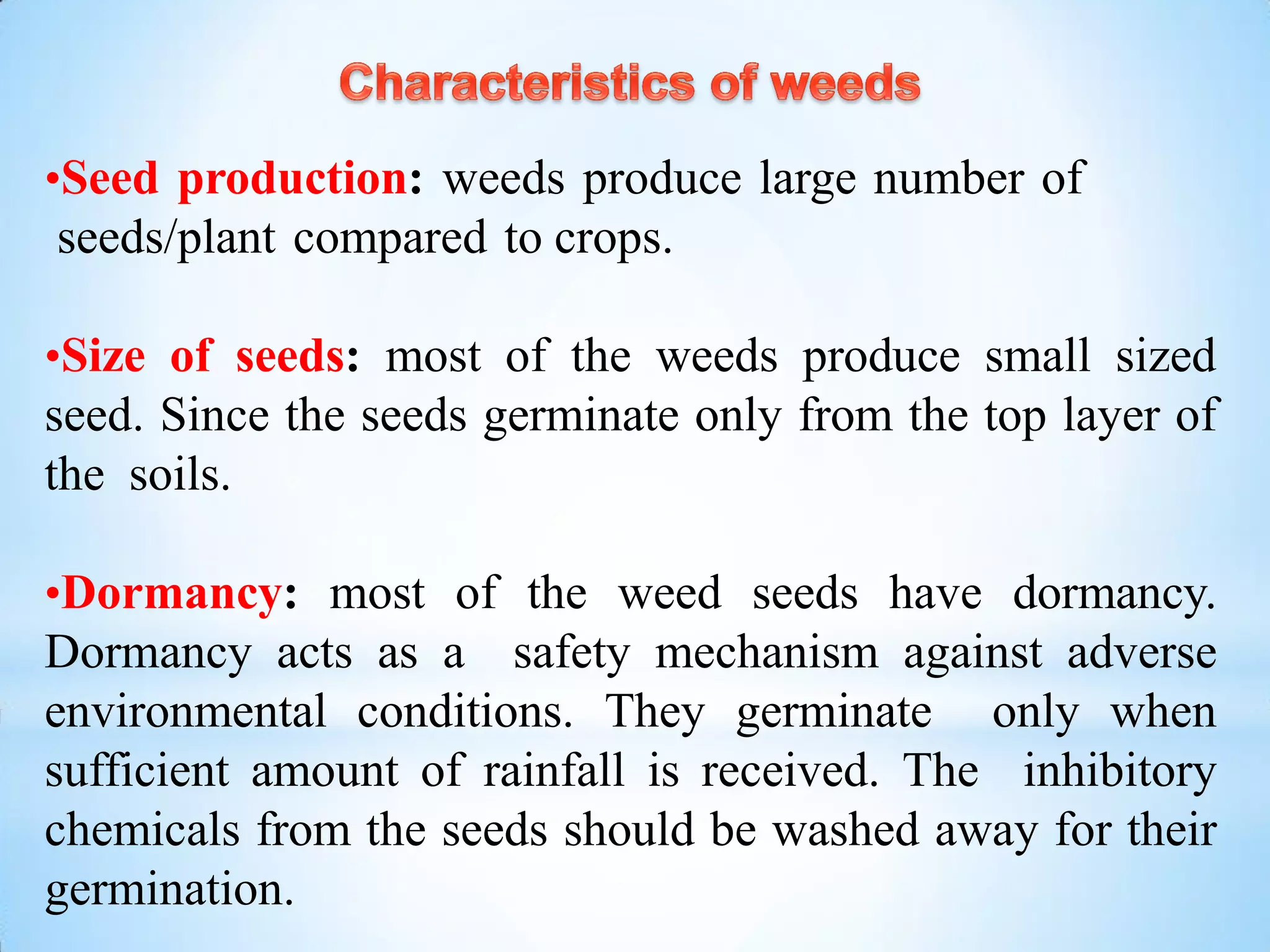 Classification of weeds and characteristics of different agro systems | PDF