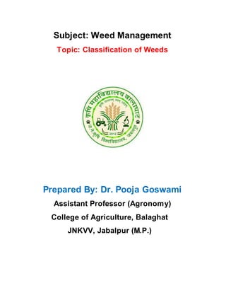 Classification of weeds | DOCX