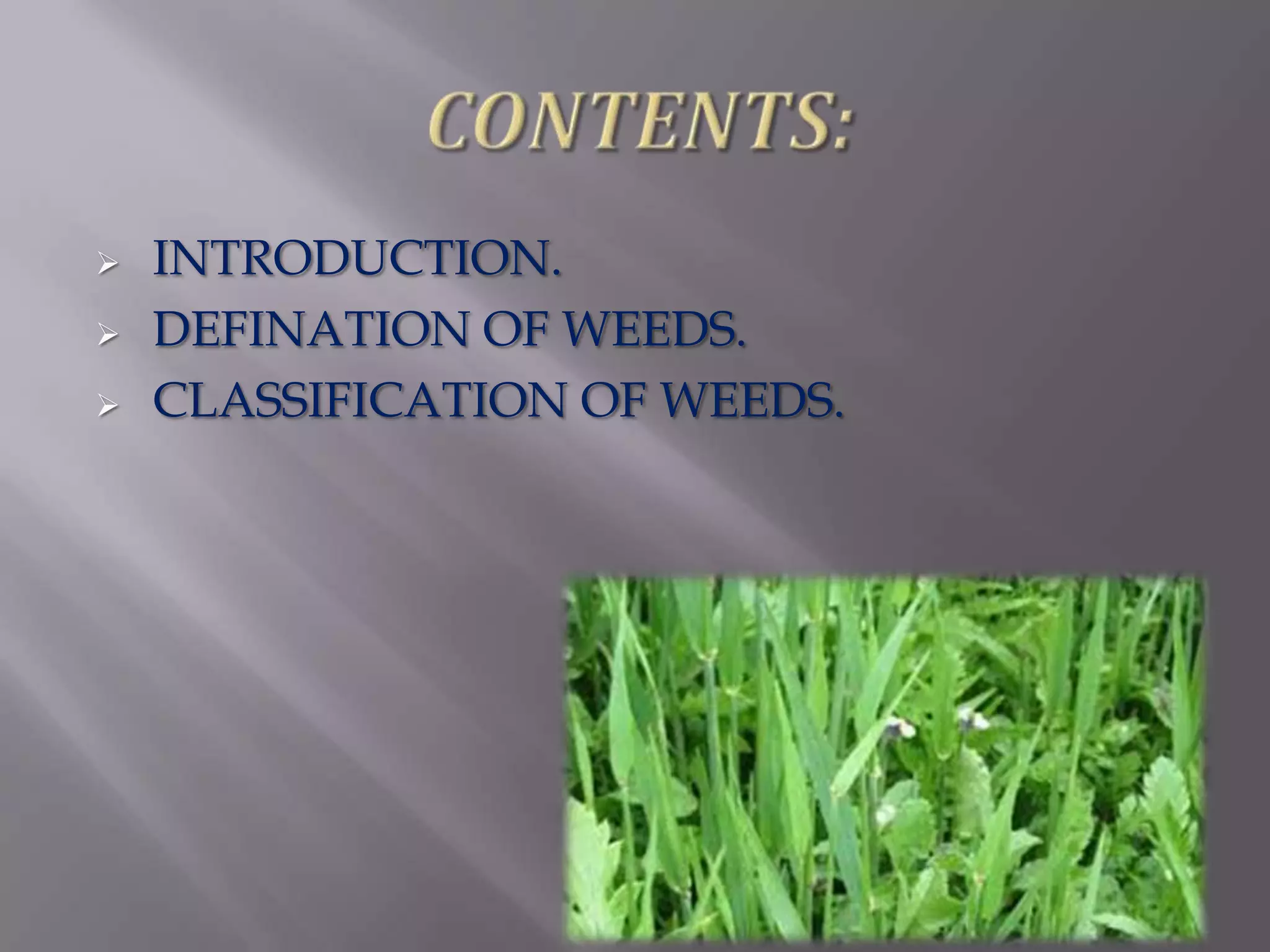 Classification of weeds. | PPTX