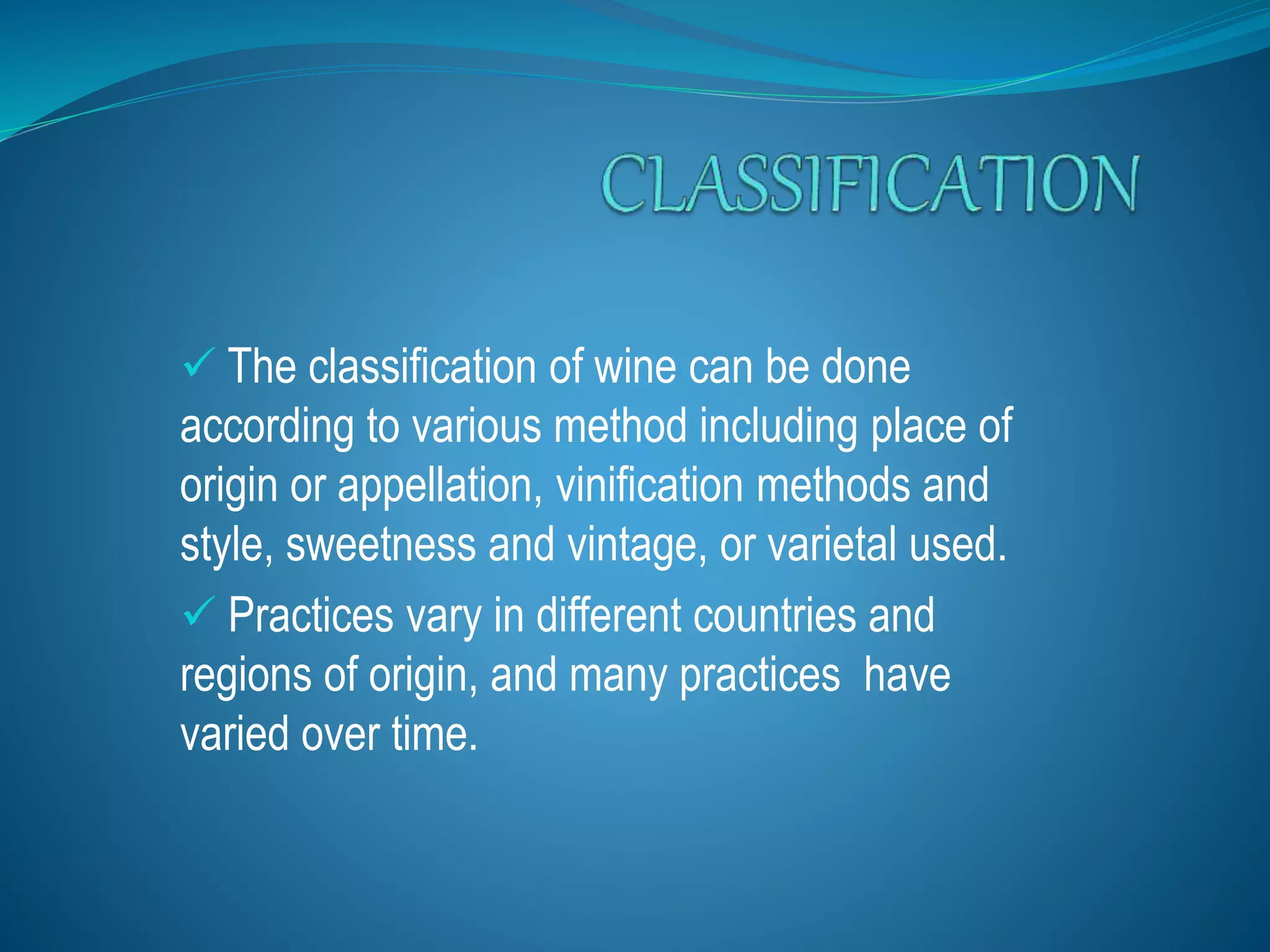 Classification of wine | PPTX