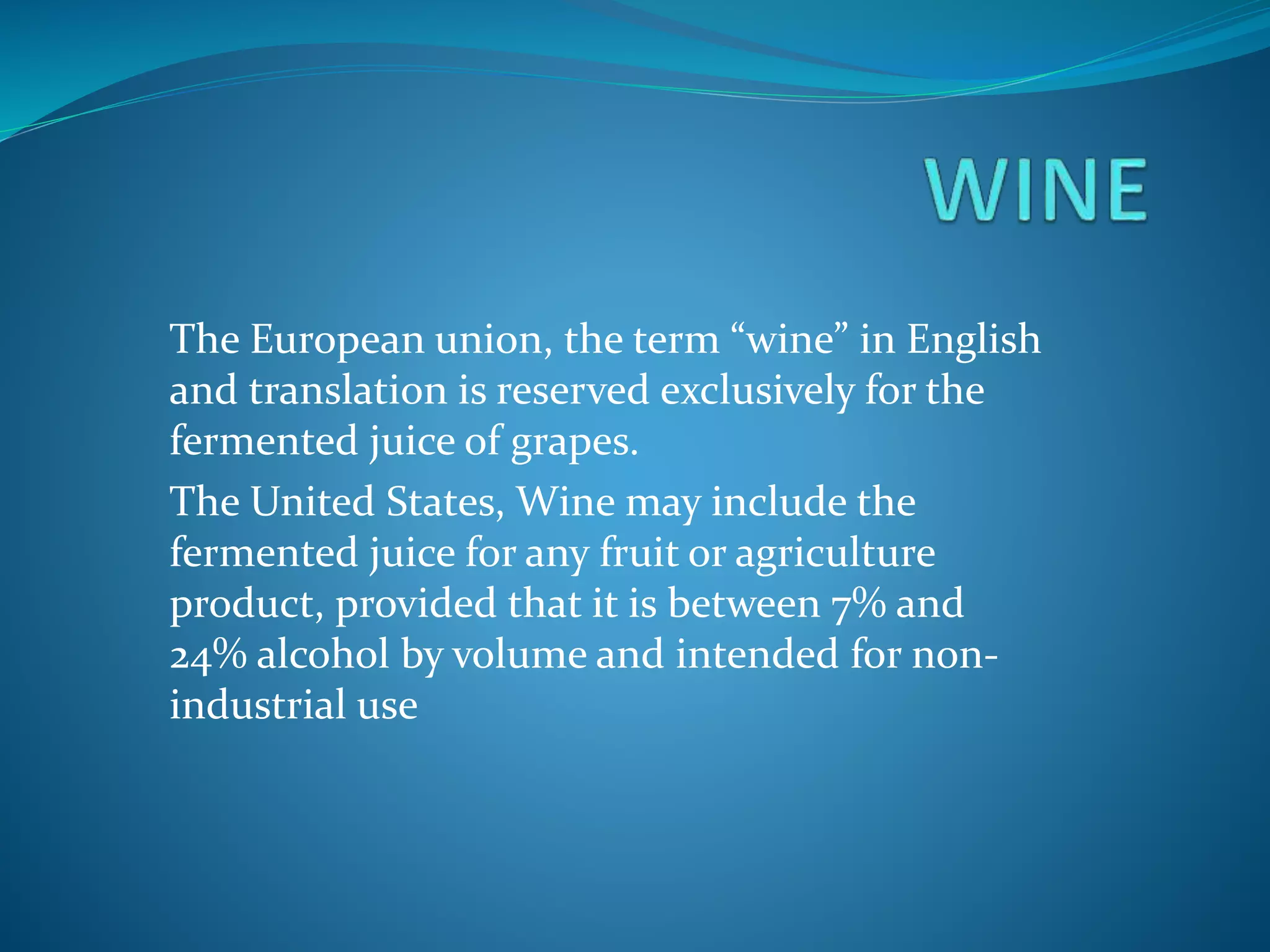 Classification of wine | PPTX