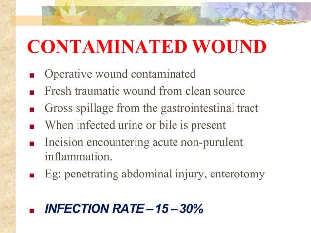 CLASSIFICATION OF WOUNDS BDS 3rd year .pptx | Death, Injury, or ...