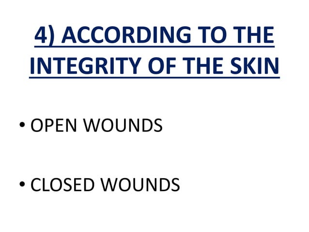 Classification of wounds | PPTX | First Aid | Injuries