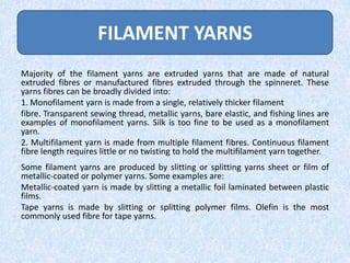 Classification of yarn yarn classification. Textile yarn. Yarn count. | PDF
