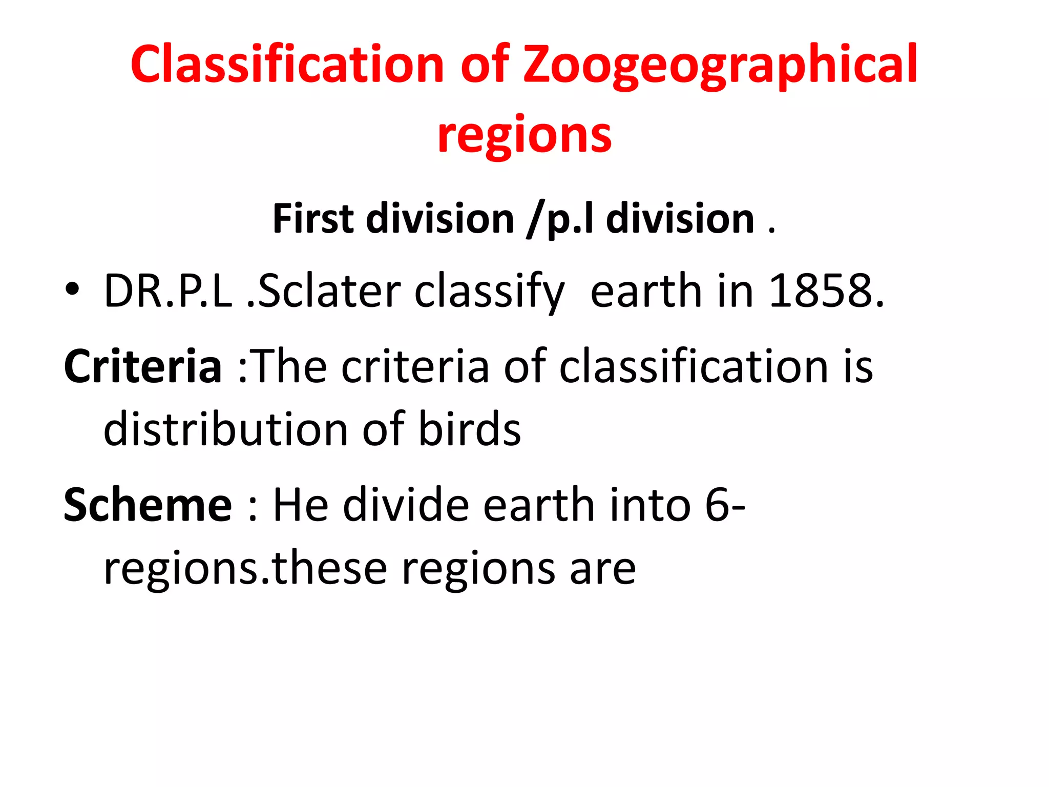 Classification of zoogeographical regions | PPTX