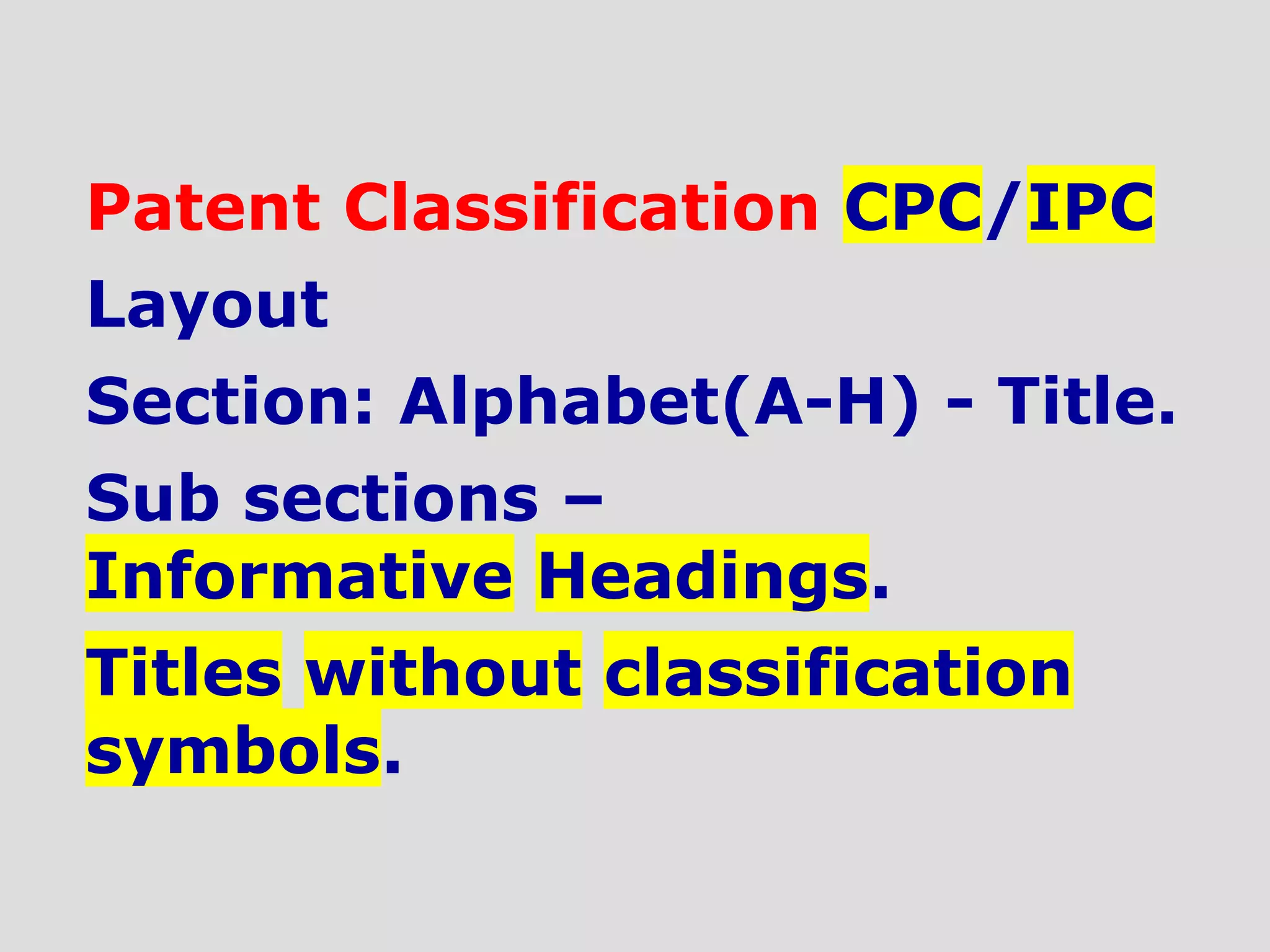 Patent Classification | PDF