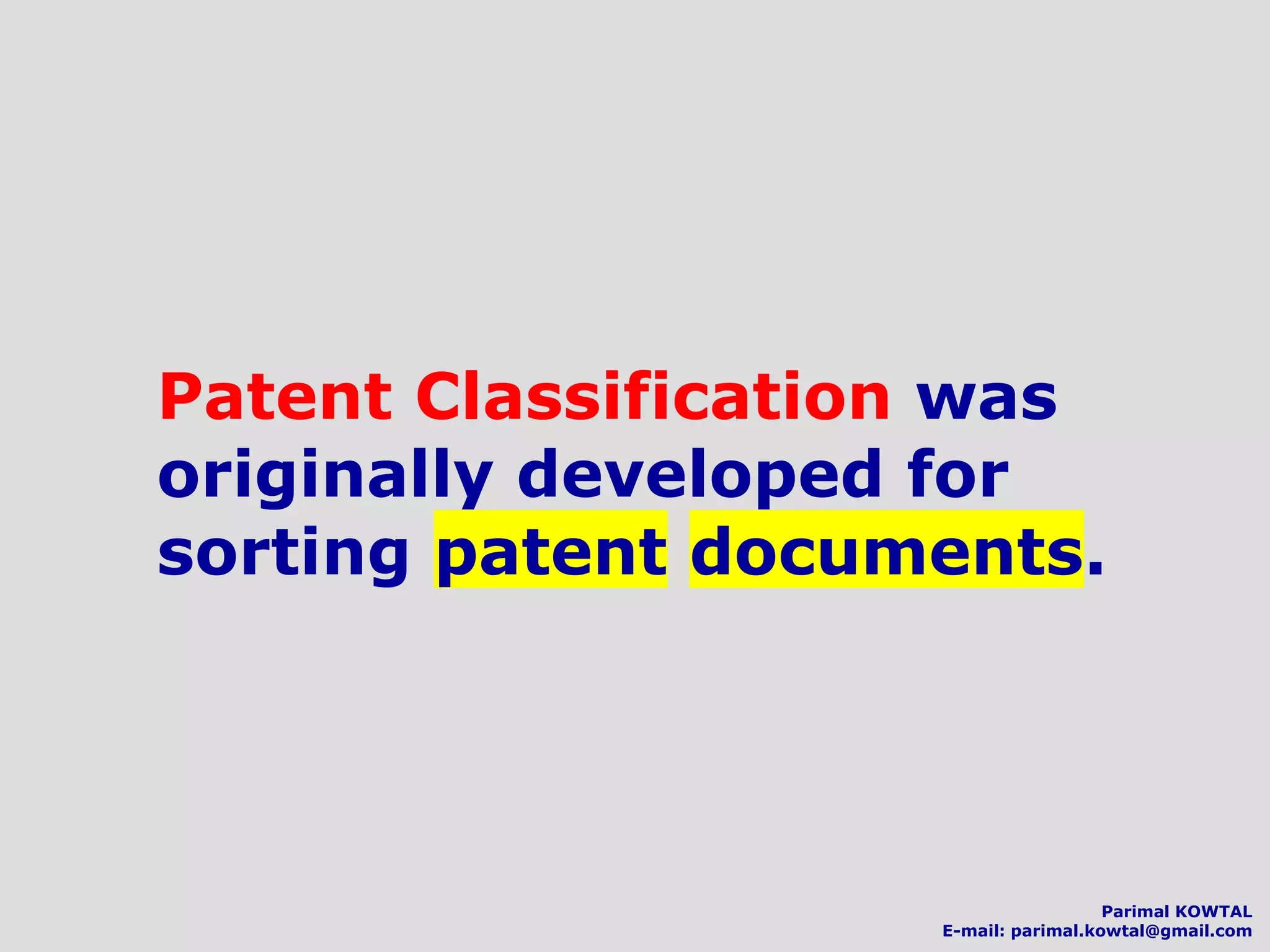 Patent Classification | PDF