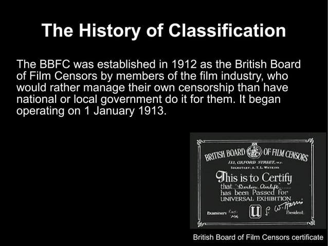 Classification of Films | ODP