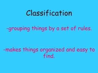 Classification Power Point 1 | PPT