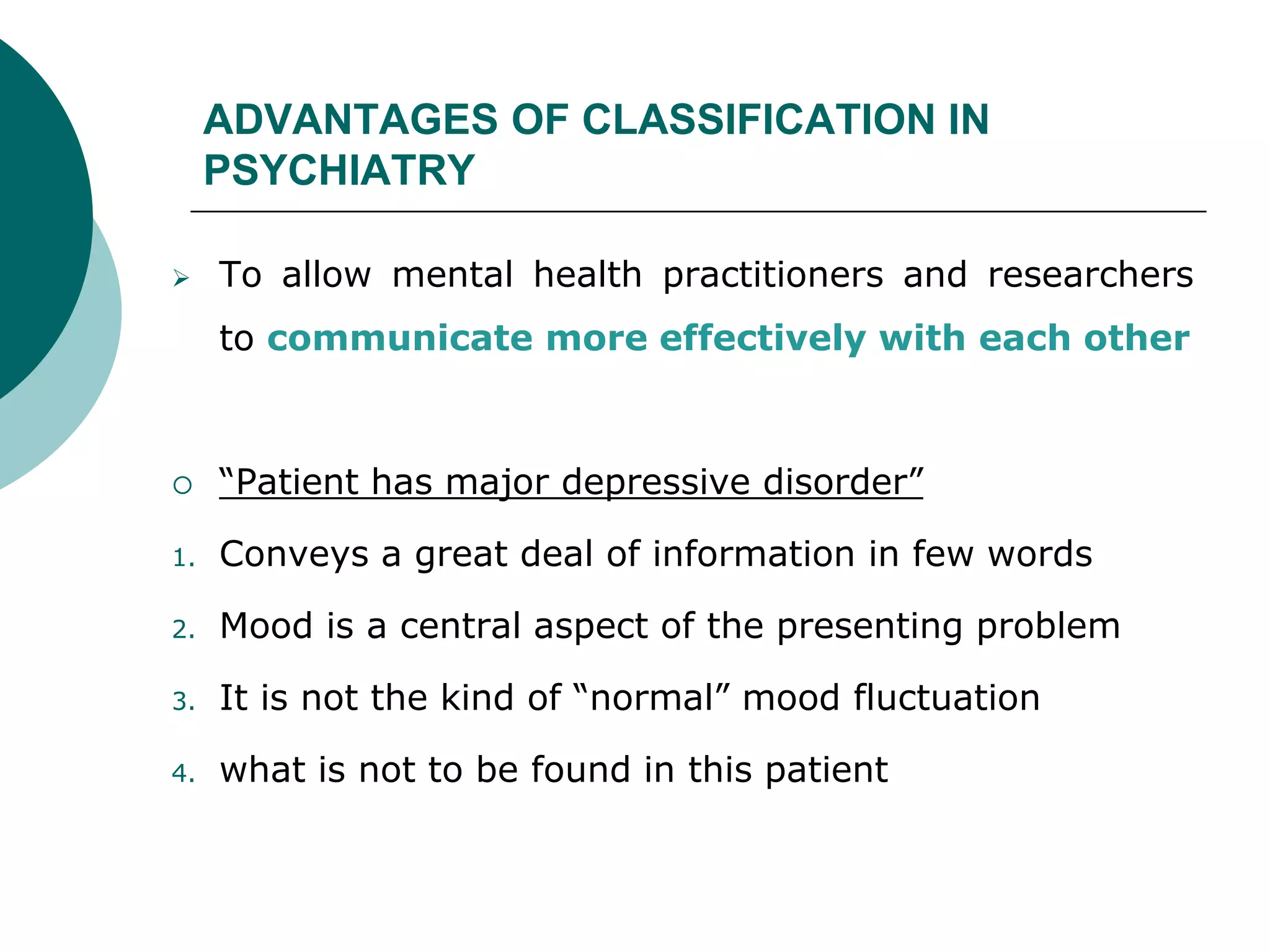 Classification of psychiatric disorders | PPTX