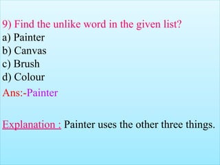 Classification questions and answers | PPT