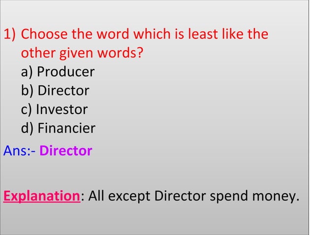 Classification questions and answers | PPT