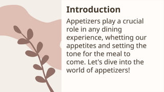 Classifications of Appetizers. pptx | PPTX | Food & Drink