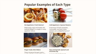 Classifications of Appetizers. pptx | PPTX