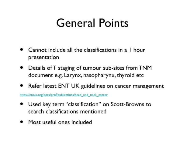 Classifications in ent | PPT