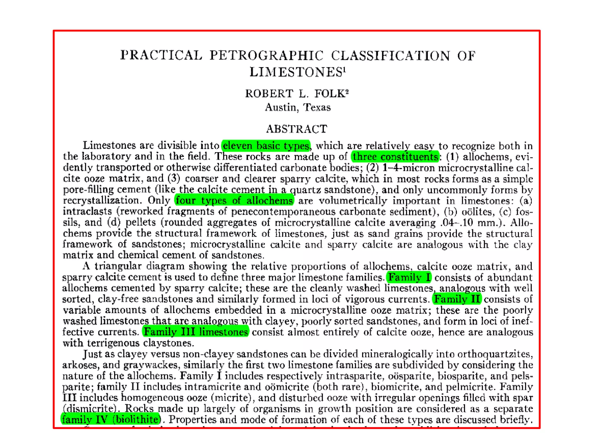 Classifications of carbonate rocks | PDF