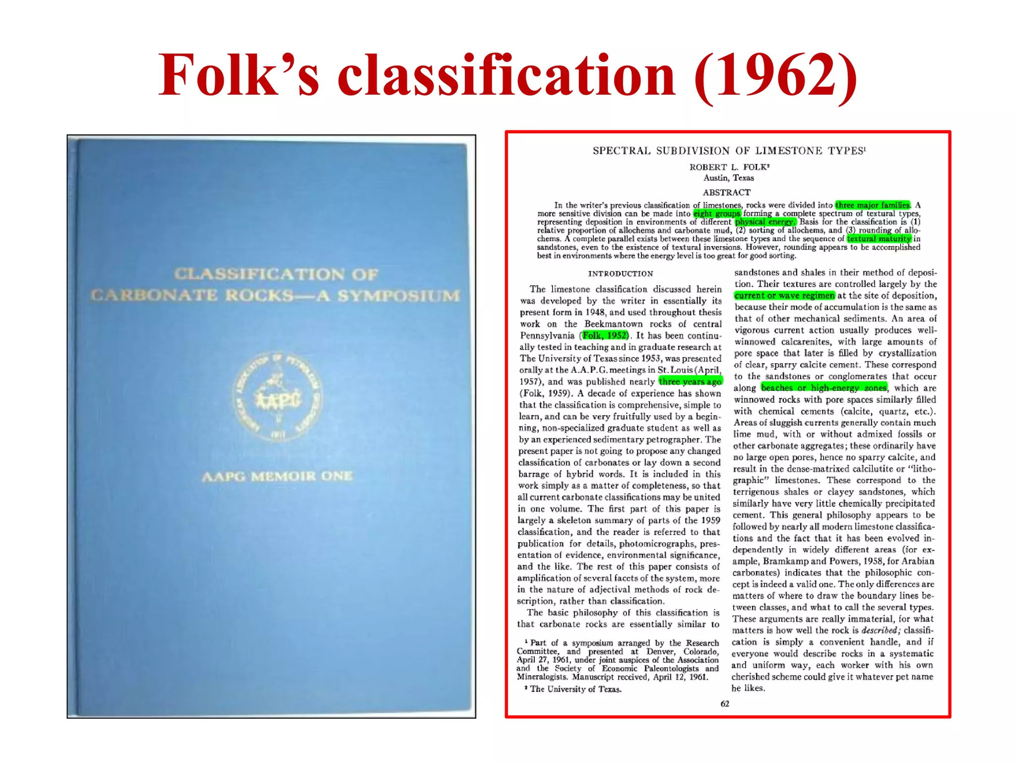 Classifications of carbonate rocks | PDF