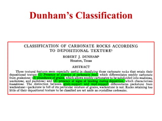 Classifications of carbonate rocks | PDF