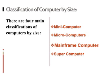 Classifications of computer by bikrant roy | PPTX