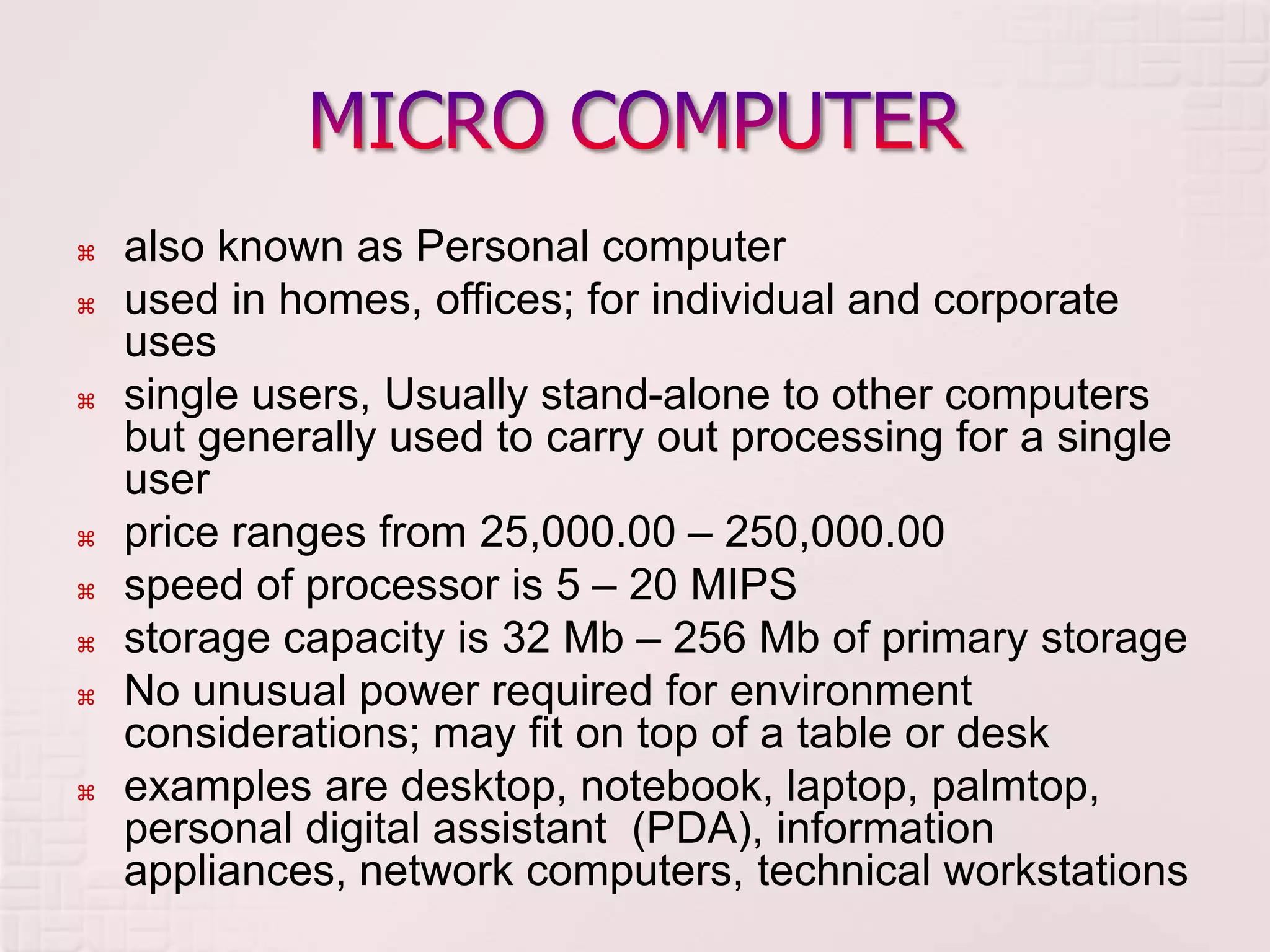 CLASSIFICATIONS_OF_COMPUTERS.pptx | Desktops | Computing