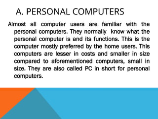 CLASSIFICATIONS OF COMPUTERS ALL About PC.pptx