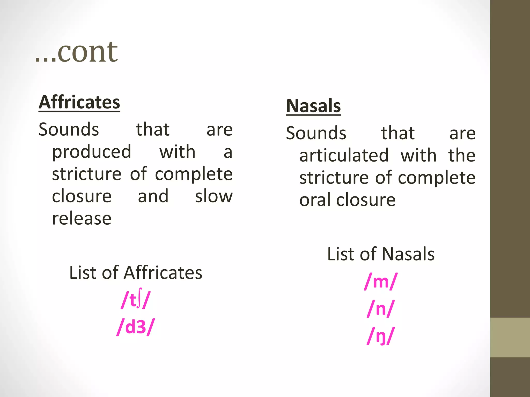 Classifications of consonants | PPTX