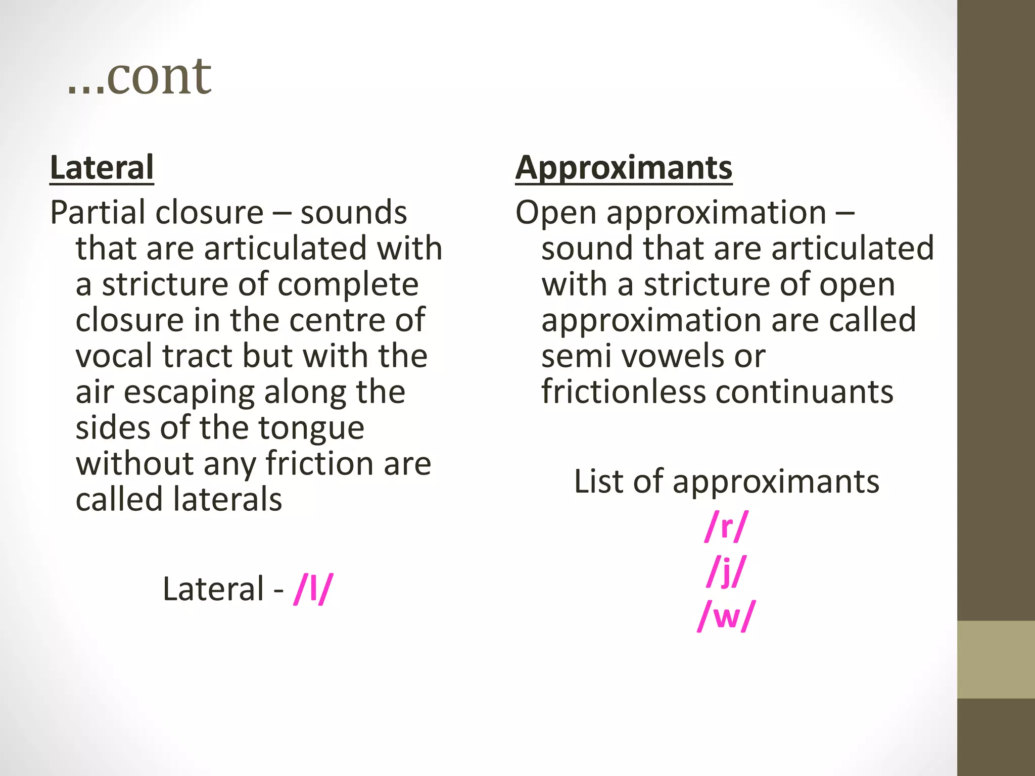 Classifications of consonants | PPTX