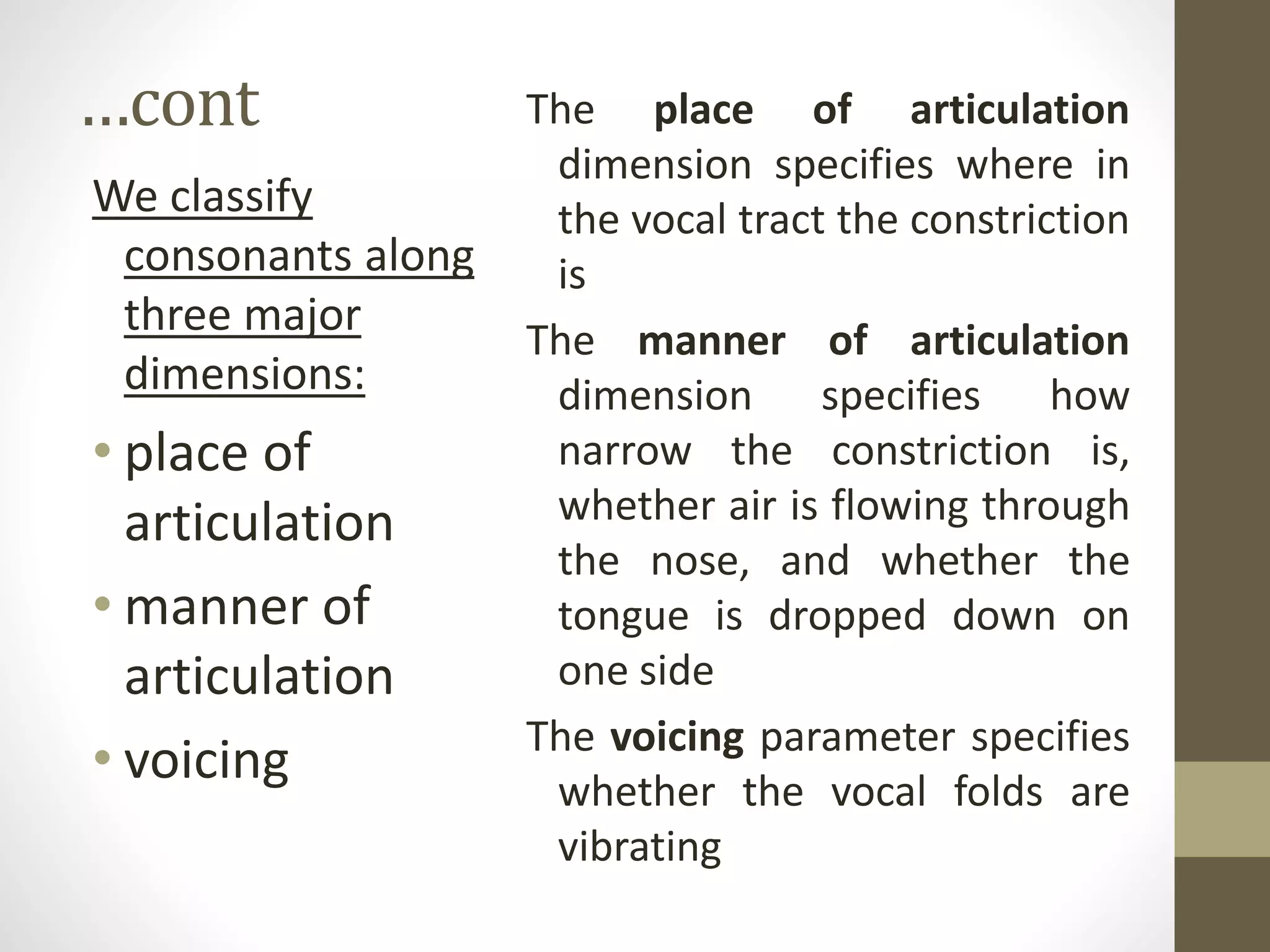 Classifications of consonants | PPTX