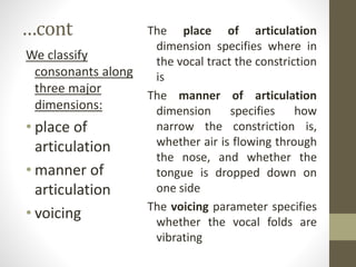 Classifications of consonants | PPTX