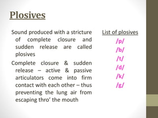 Classifications of consonants | PPTX