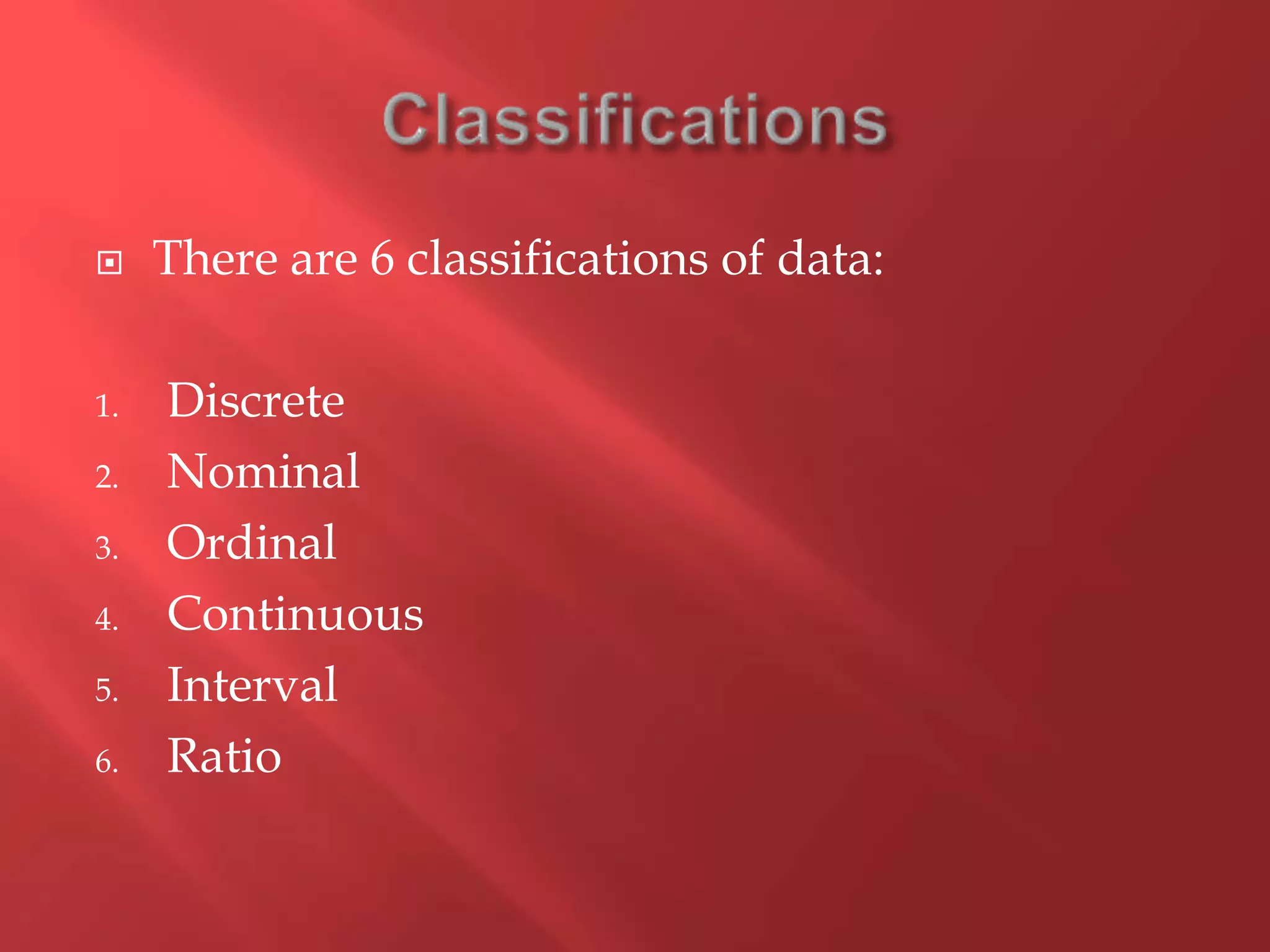 Classifications of data | PPT