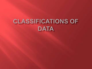 Classifications of data | PPT