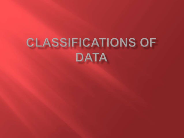 Classifications of data | PPT