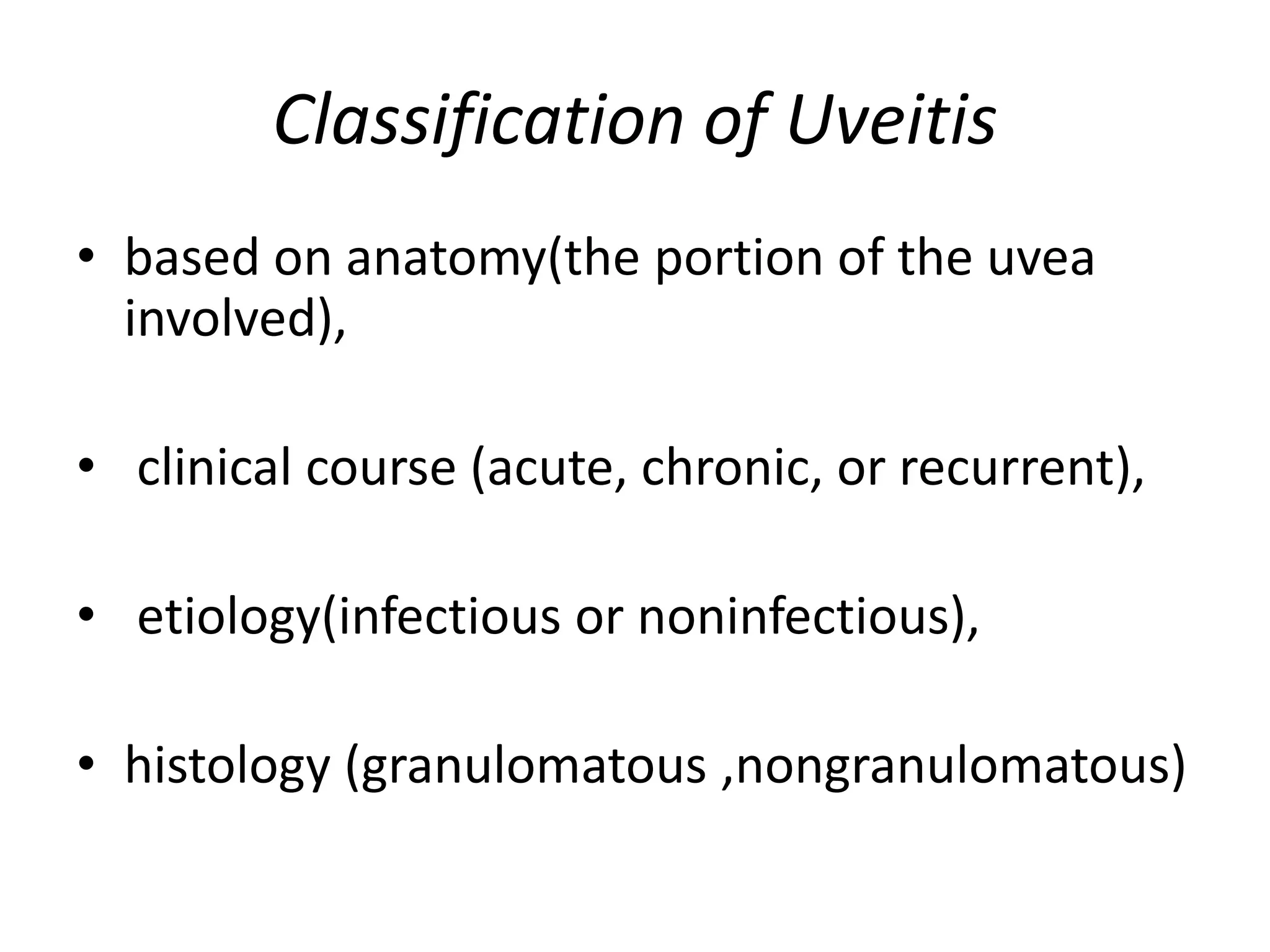 Classifications of etio pathogenesis of ueitis, anterior uieitis-dr.k ...