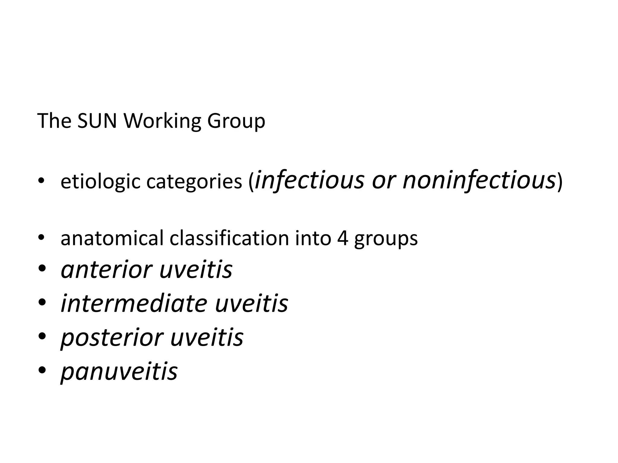 Classifications of etio pathogenesis of uveitis, anterior uveitis- dr.k ...