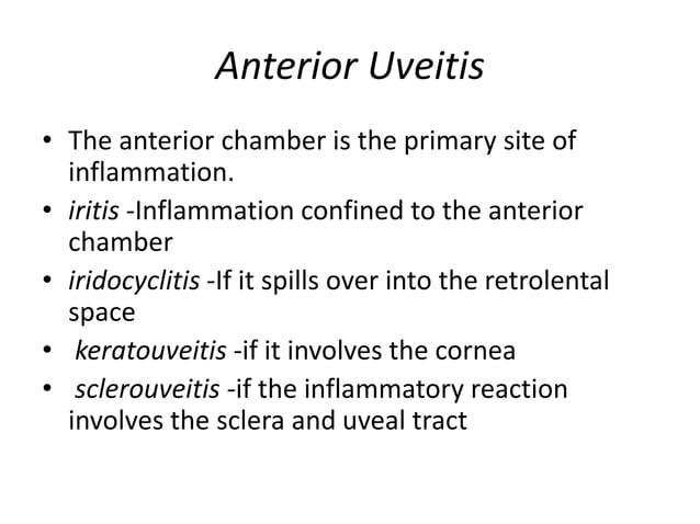 Classifications of etio pathogenesis of uveitis, anterior uveitis- dr.k ...