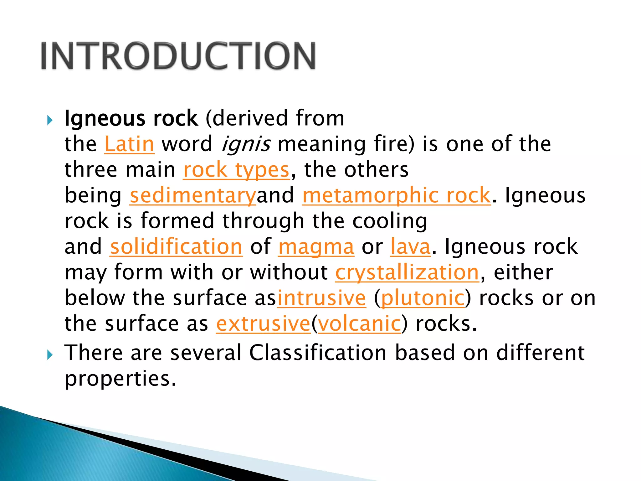 Classifications of igneous rocks | PPTX