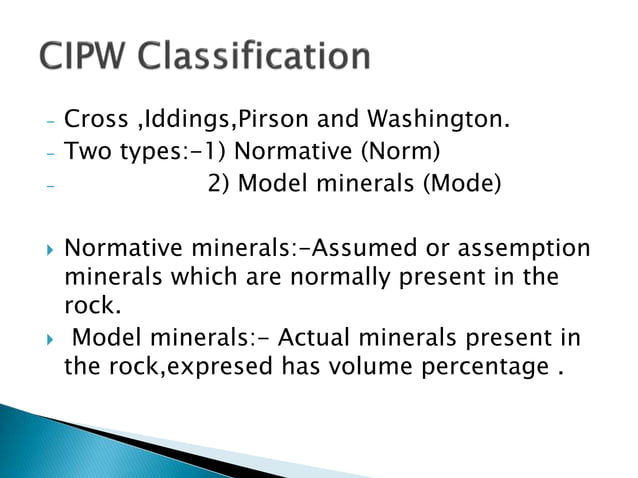 Classifications of igneous rocks | PPTX