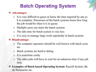 Classifications of OS.pptx | Operating Systems | Computer Software and Applications