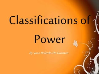 Classifications of power | PPTX