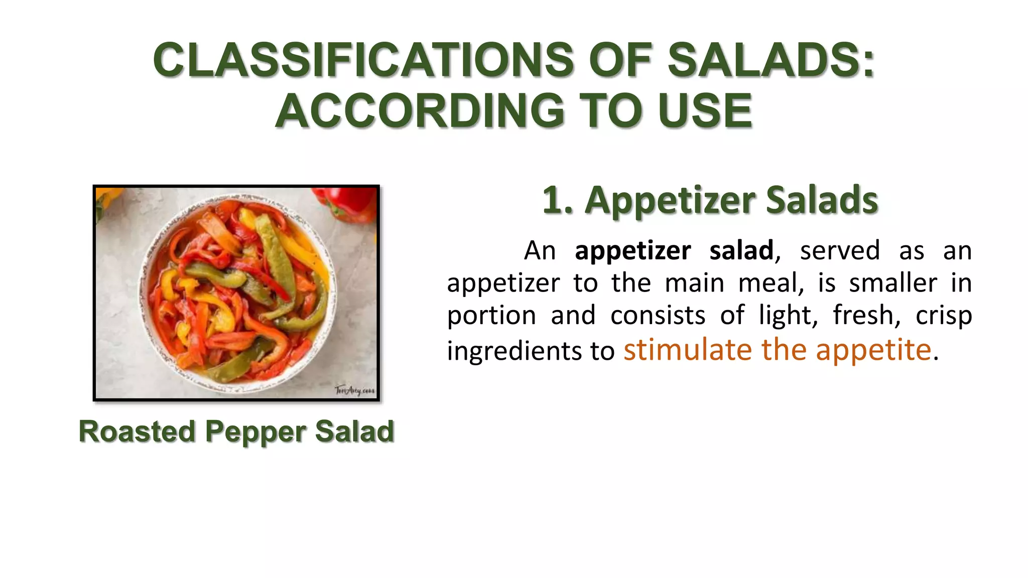 Classifications of salads | PPTX