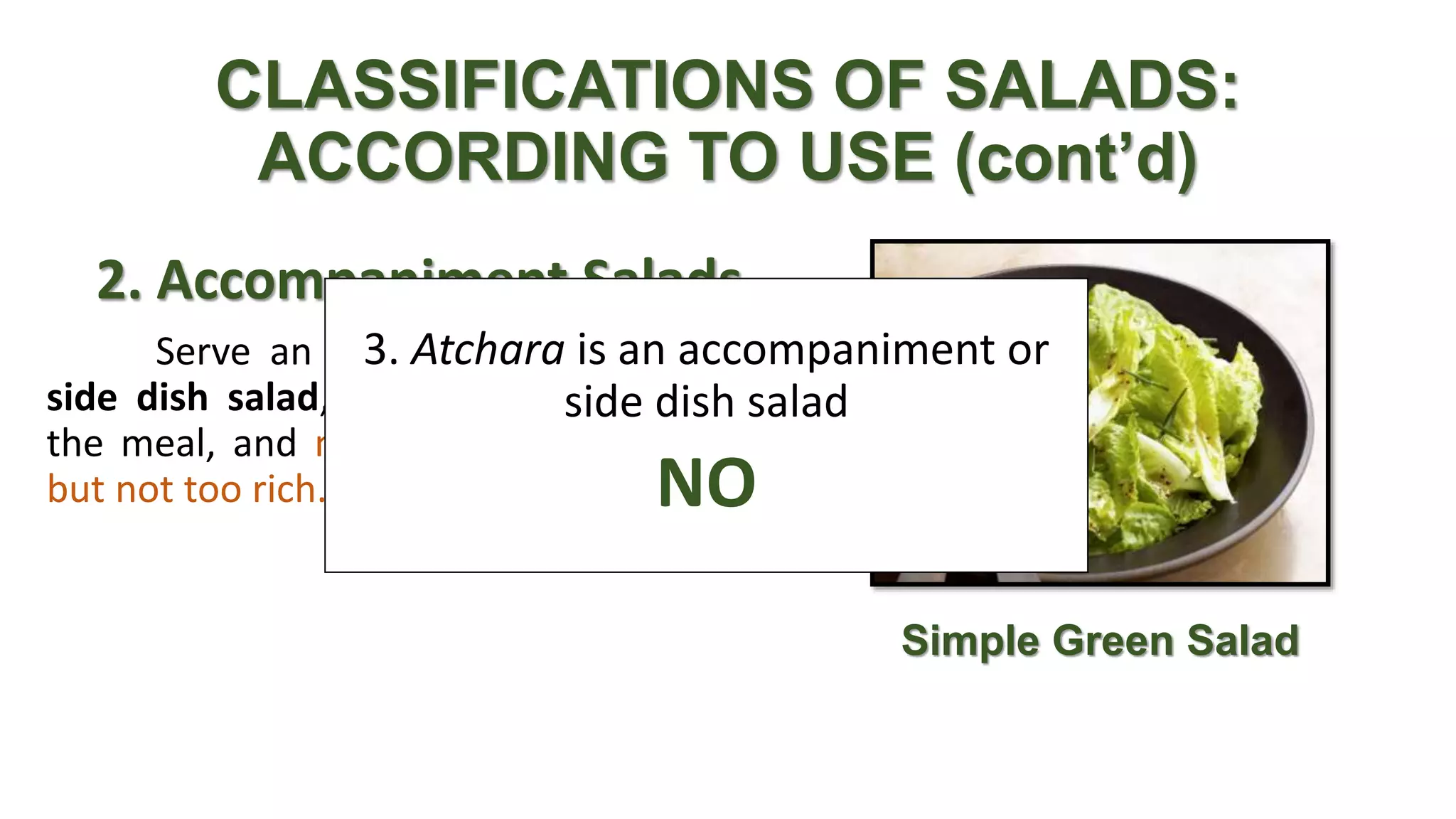 Classifications of salads | PPTX