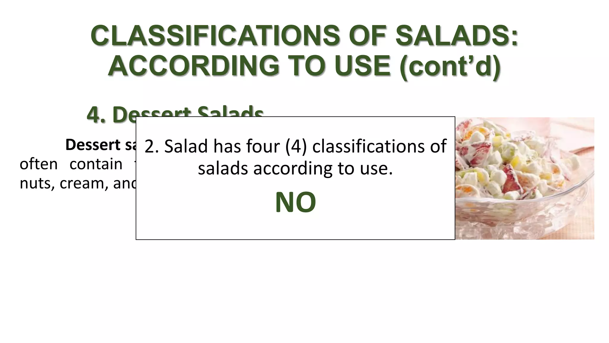 Classifications of salads | PPTX