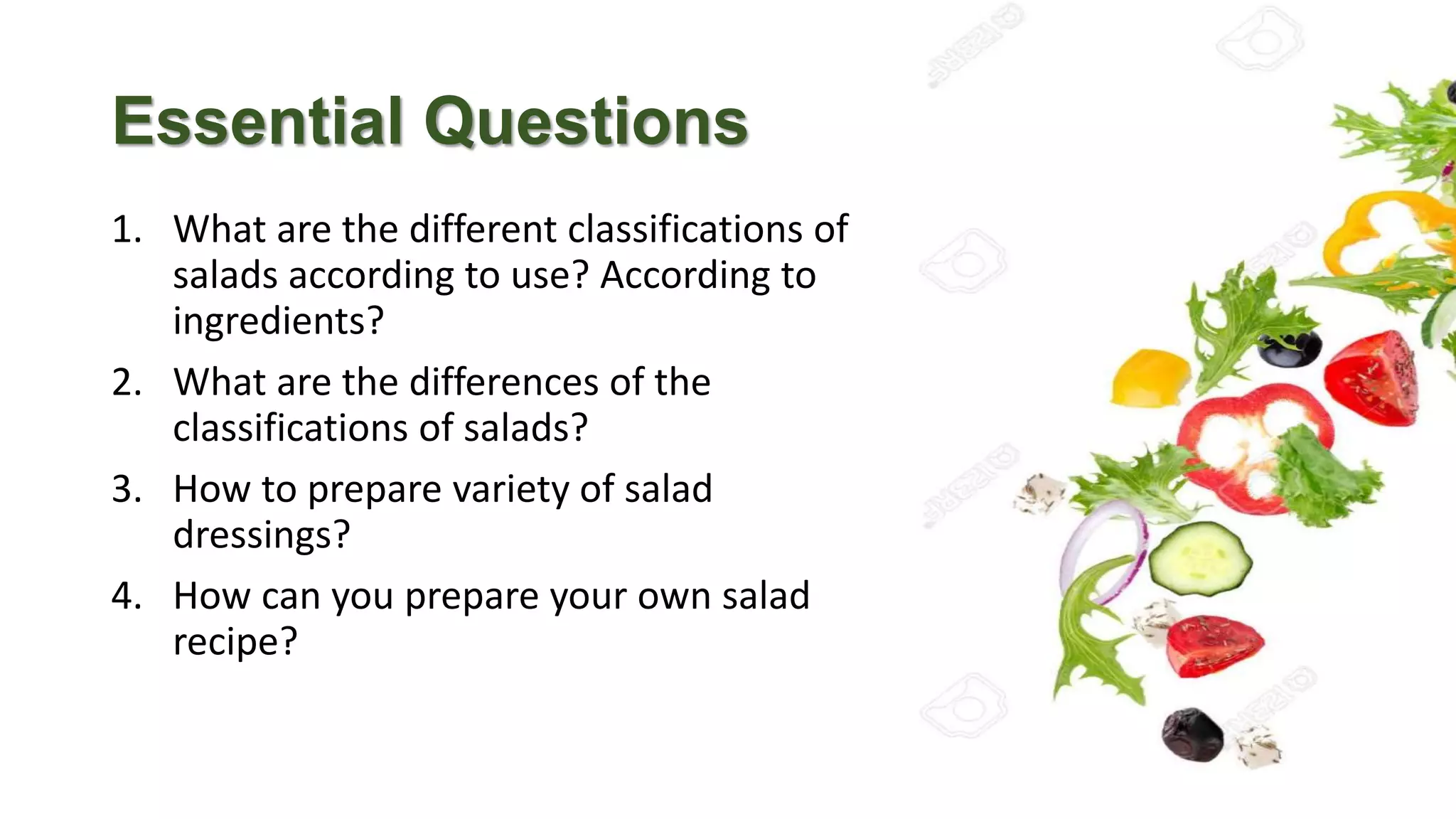 Classifications of salads | PPTX