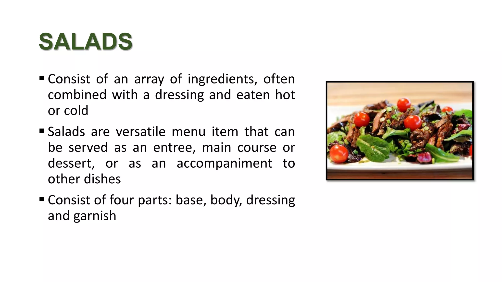 Classifications of salads | PPTX